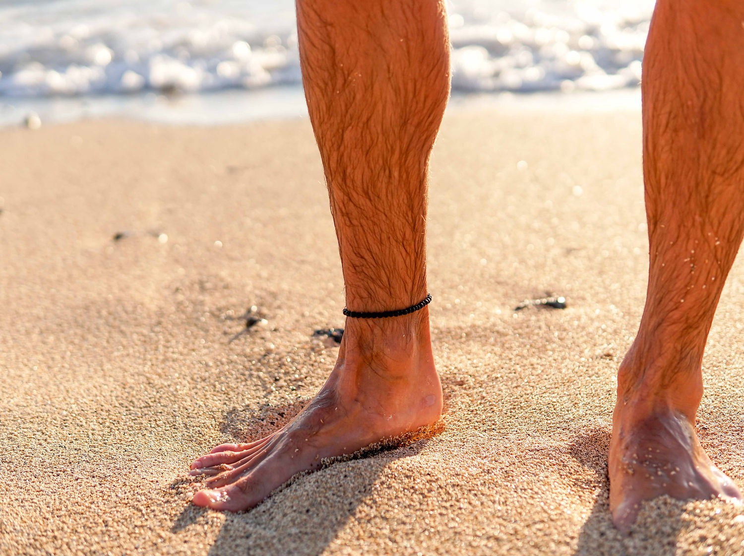 Black Lava Anklet for Men | Hertwill