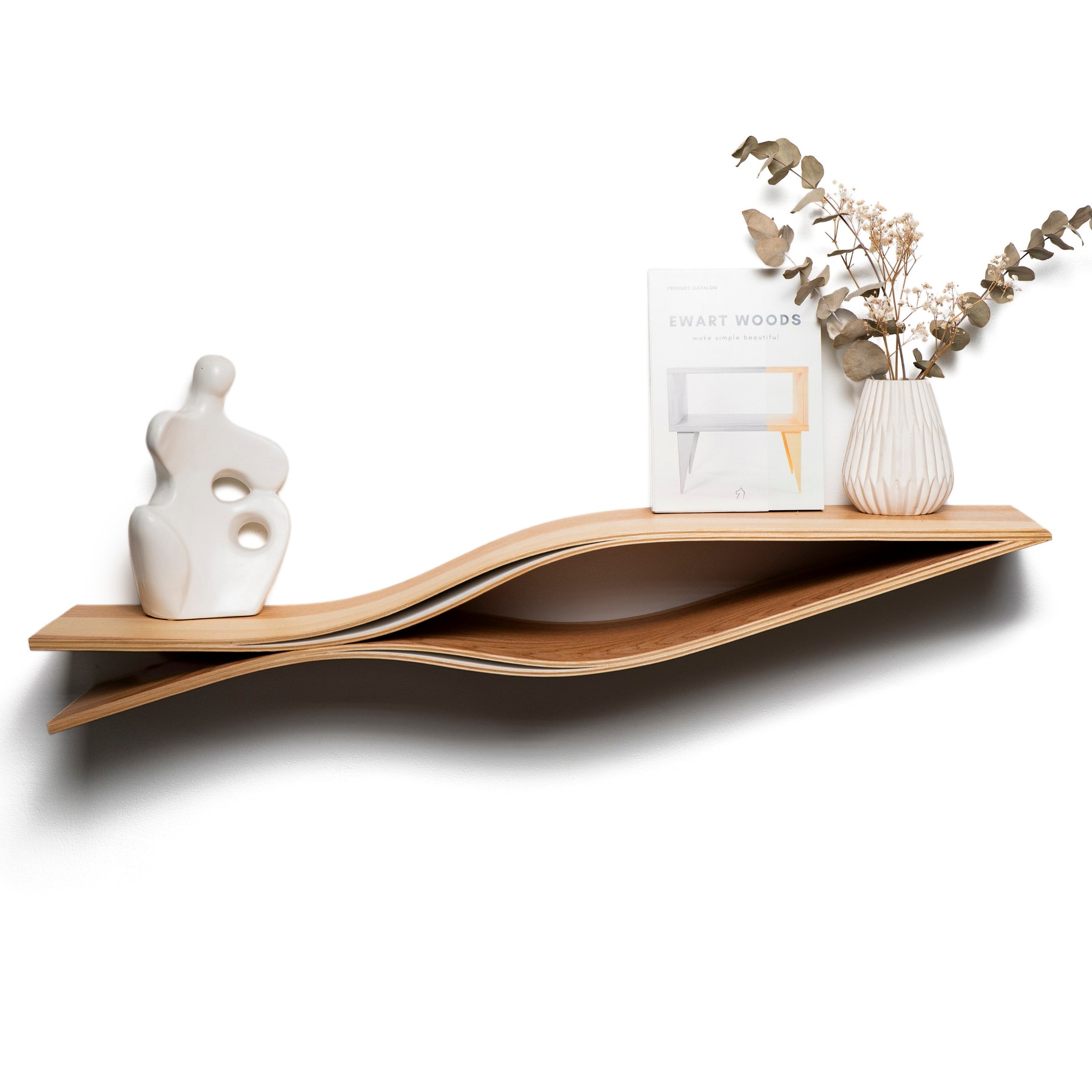 Floating Wooden Wall Shelf - Fish | Hertwill