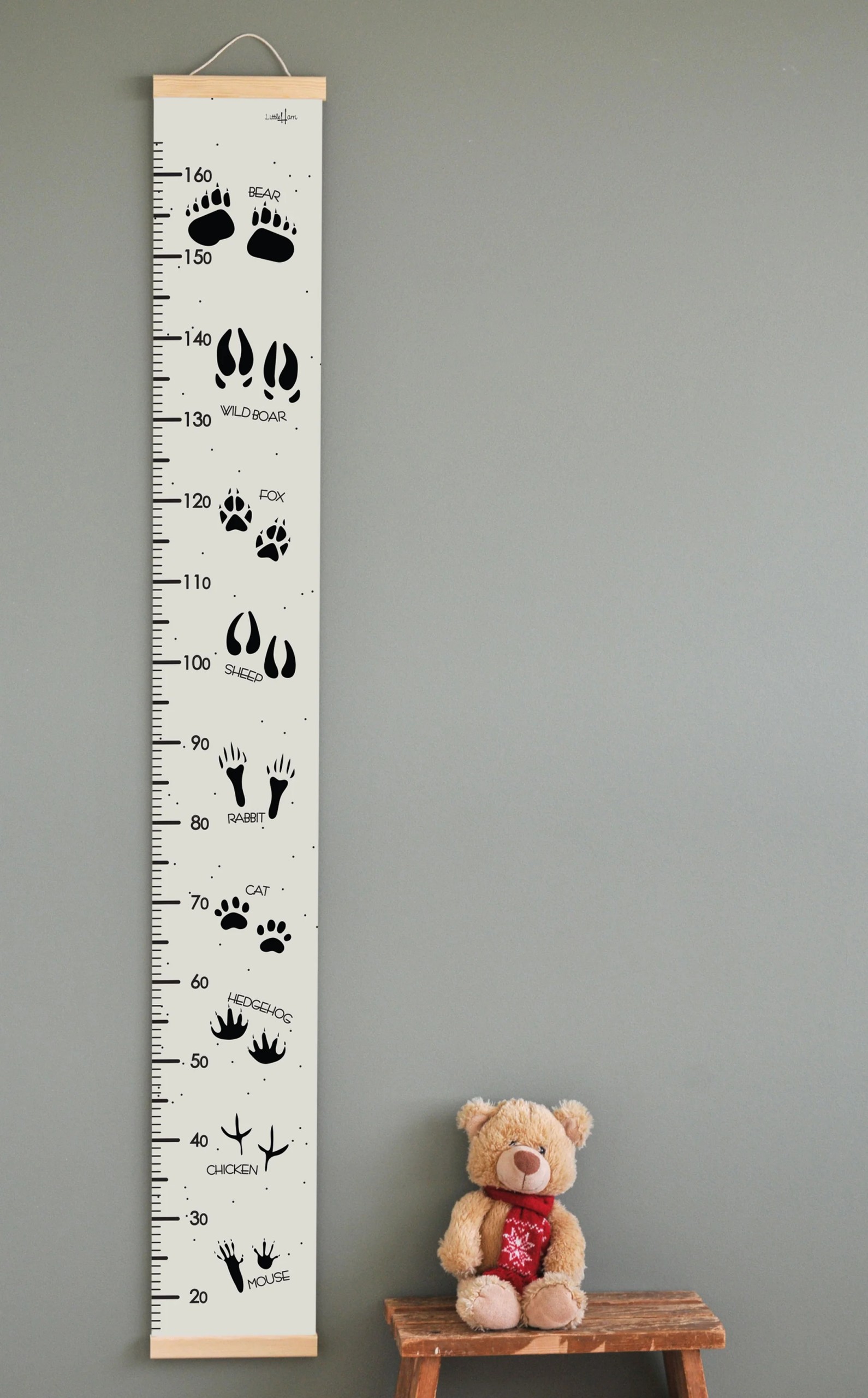Growth Chart For Kids - Animal Tracks | Hertwill