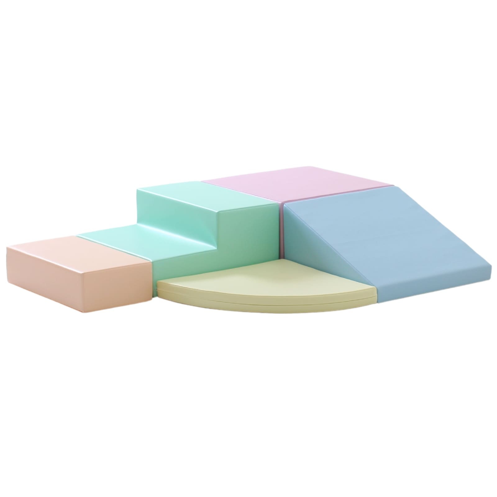 Soft Play 5 Foam Block Set - Light Pastel Corner Climber | Hertwill