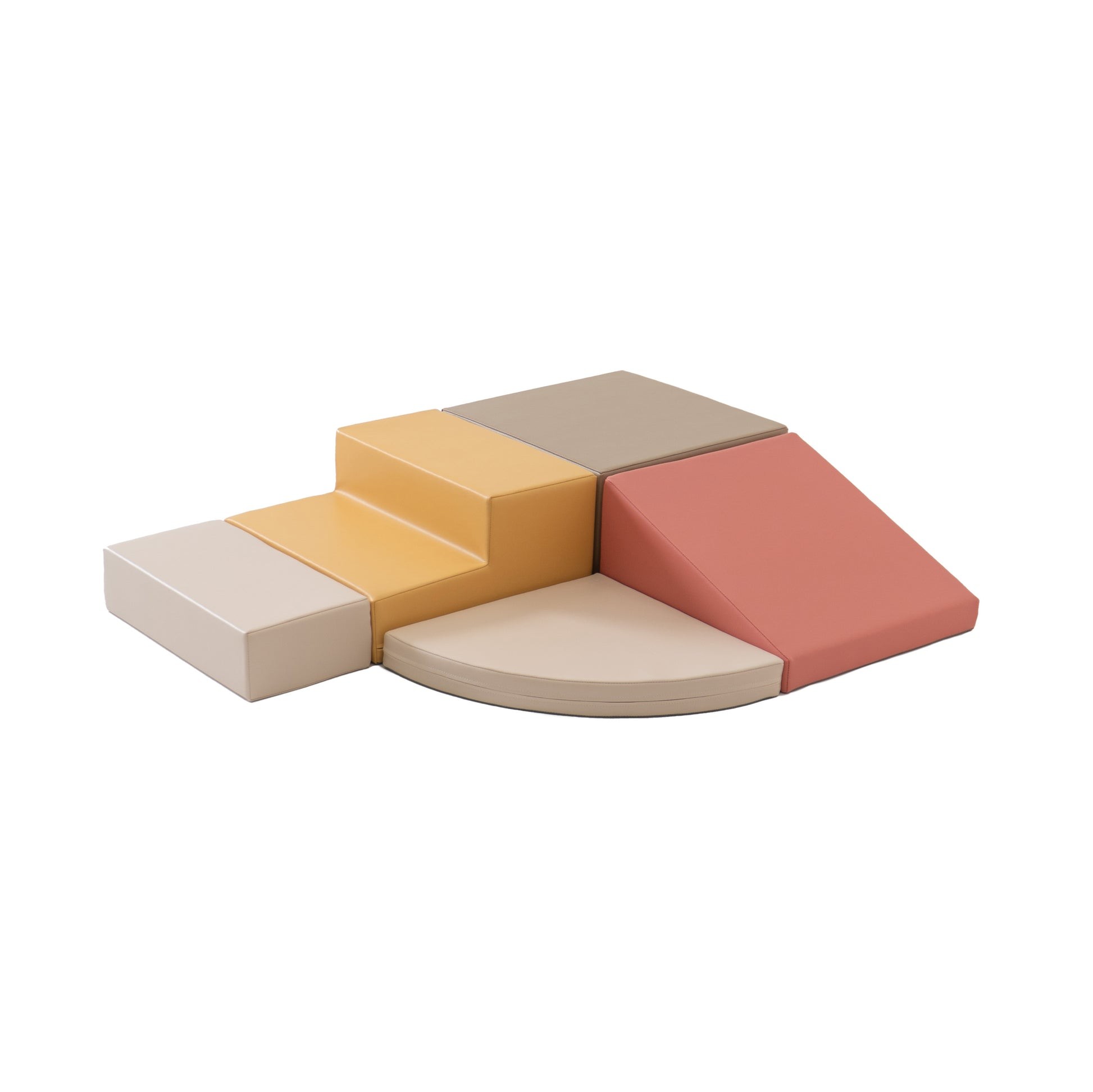 Soft Play 5 Foam Block Set - Pastel Pink Corner Climber | Hertwill