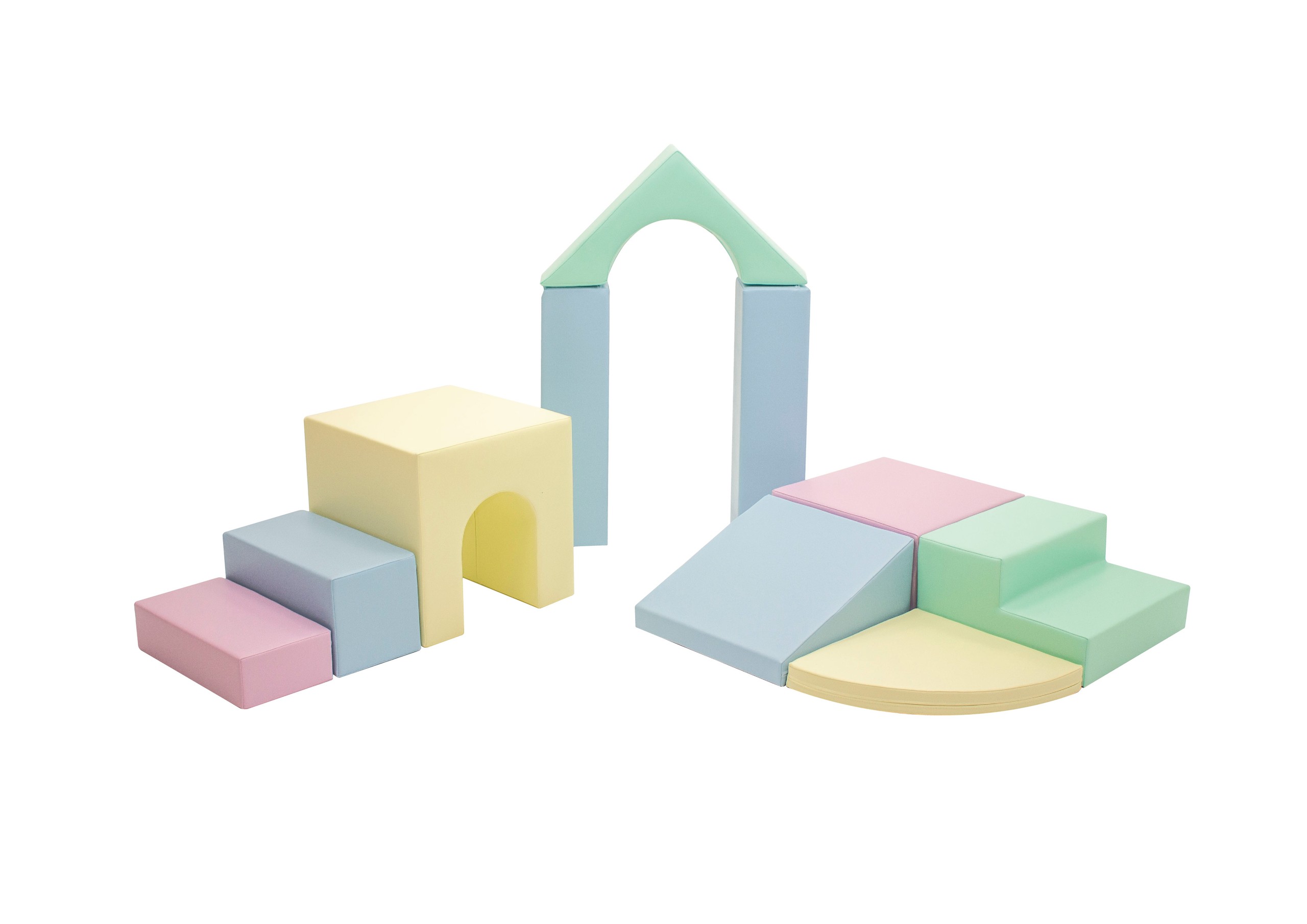 Soft Play 10 Foam Block Set - Light Pastel Creativity | Hertwill
