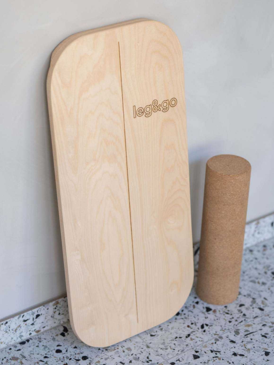 Rectangular Balance Board With Exercise Roll - Side Logo | Hertwill