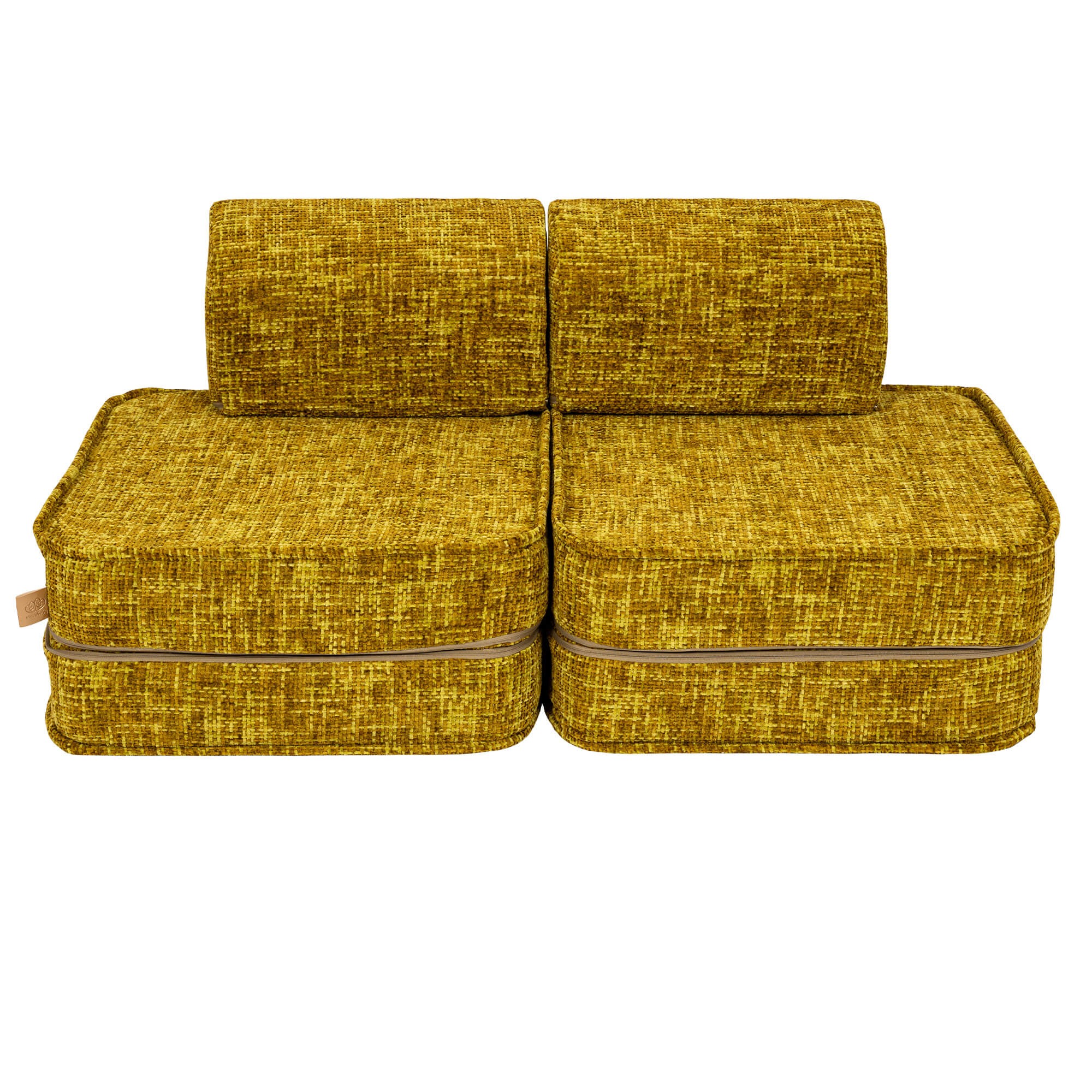 Small Modular Sofa for Kids - Tangle Honey Mustard | Hertwill