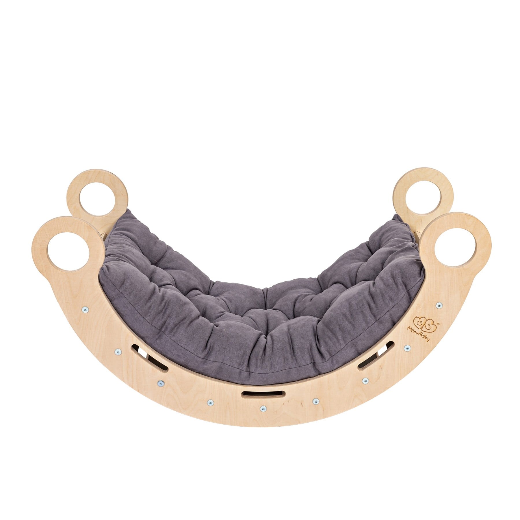 Snug Rocker for Kids - Natural With Grey Pillow | Hertwill