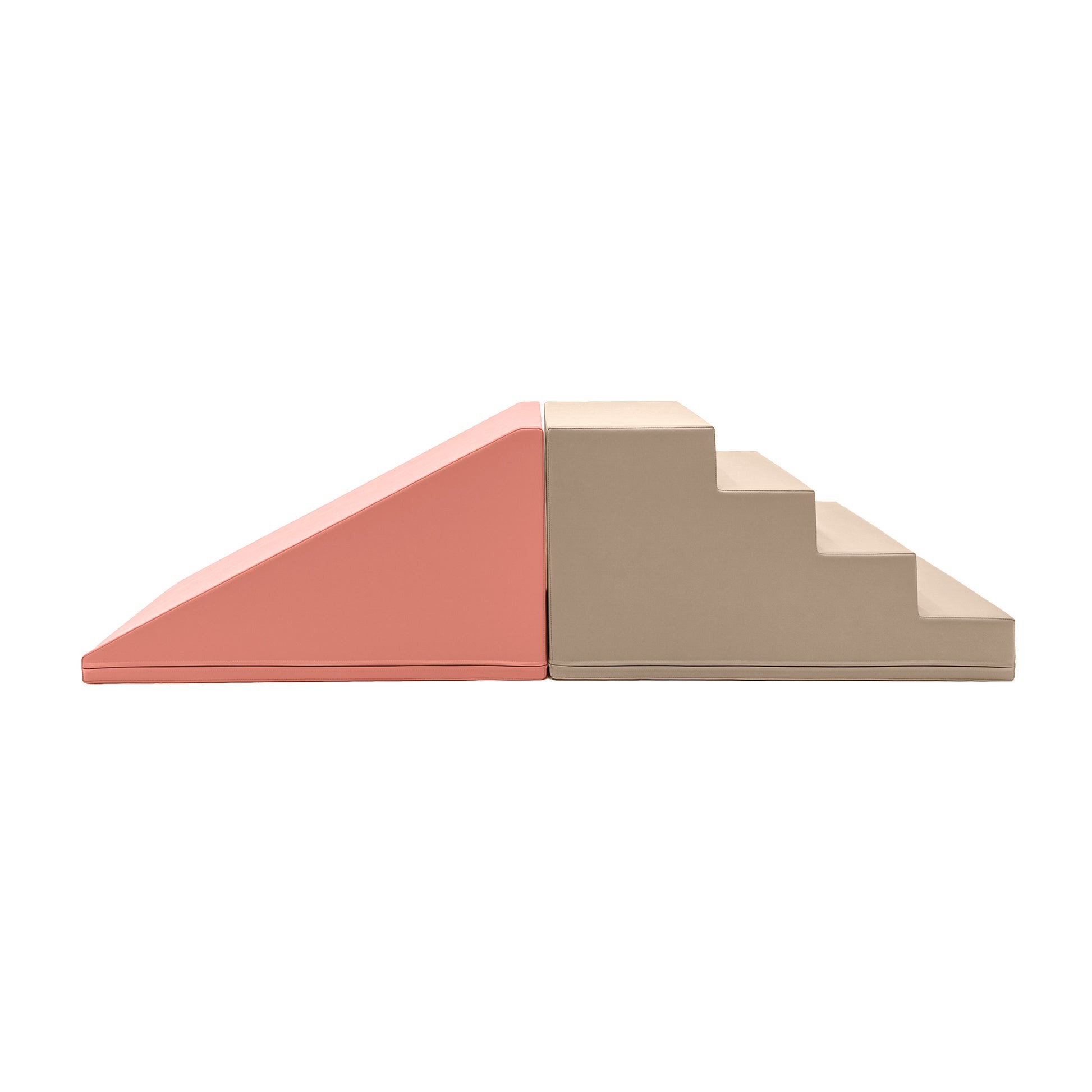 Soft Play Step and Slide Set - Pink & Beige Gray | Hertwill