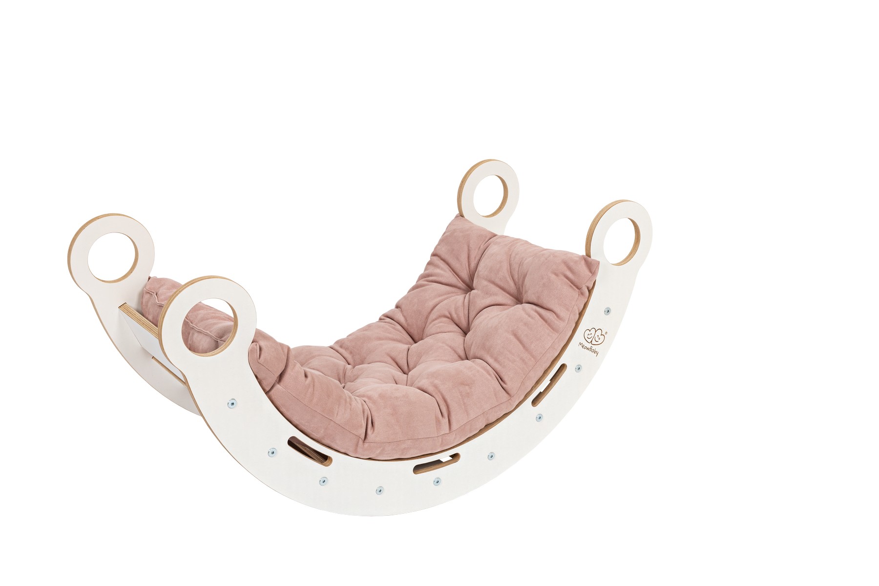 White Wooden Dream Rocker with Pillow and Slide - Medium | Hertwill
