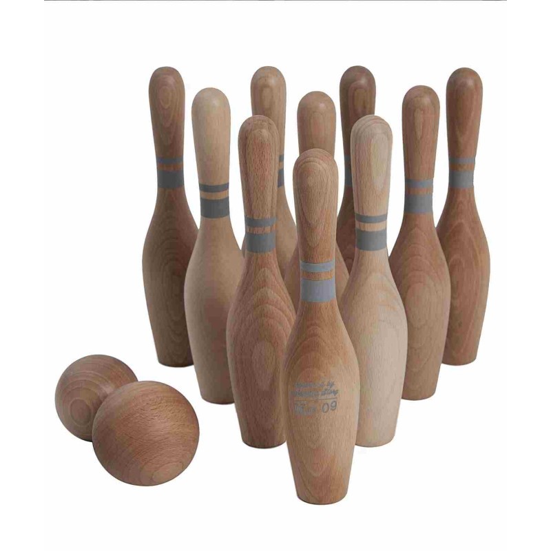 Wooden Bowling Pins - Natural | Hertwill