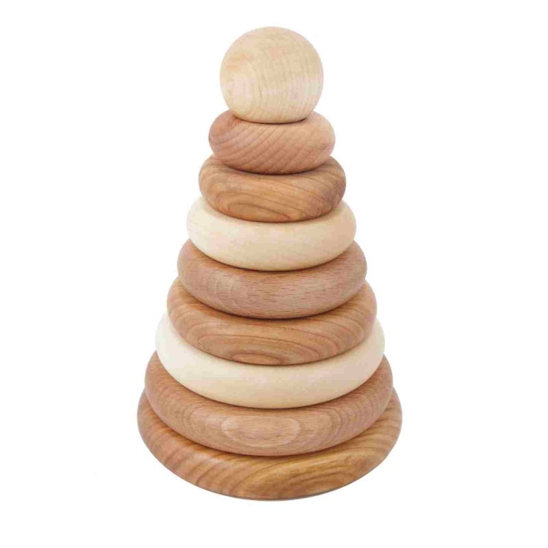 Wooden Round Pyramid - Natural | Hertwill