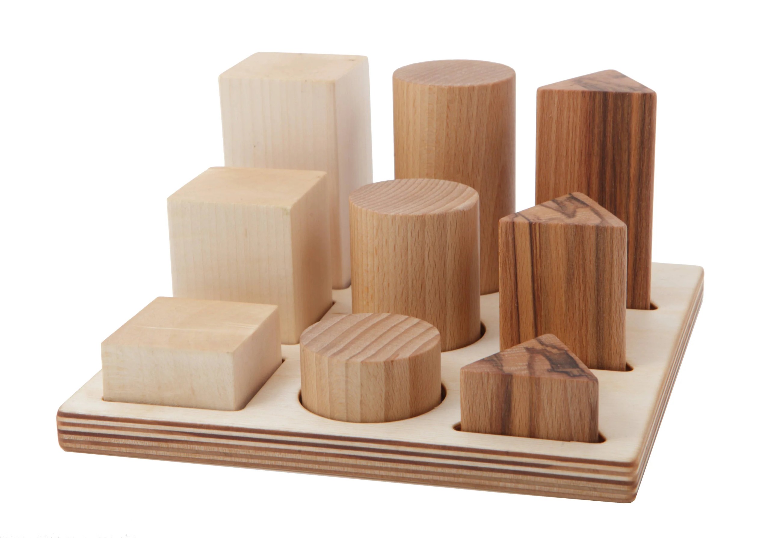Wooden Shape Sorting Blocks - Natural XL | Hertwill