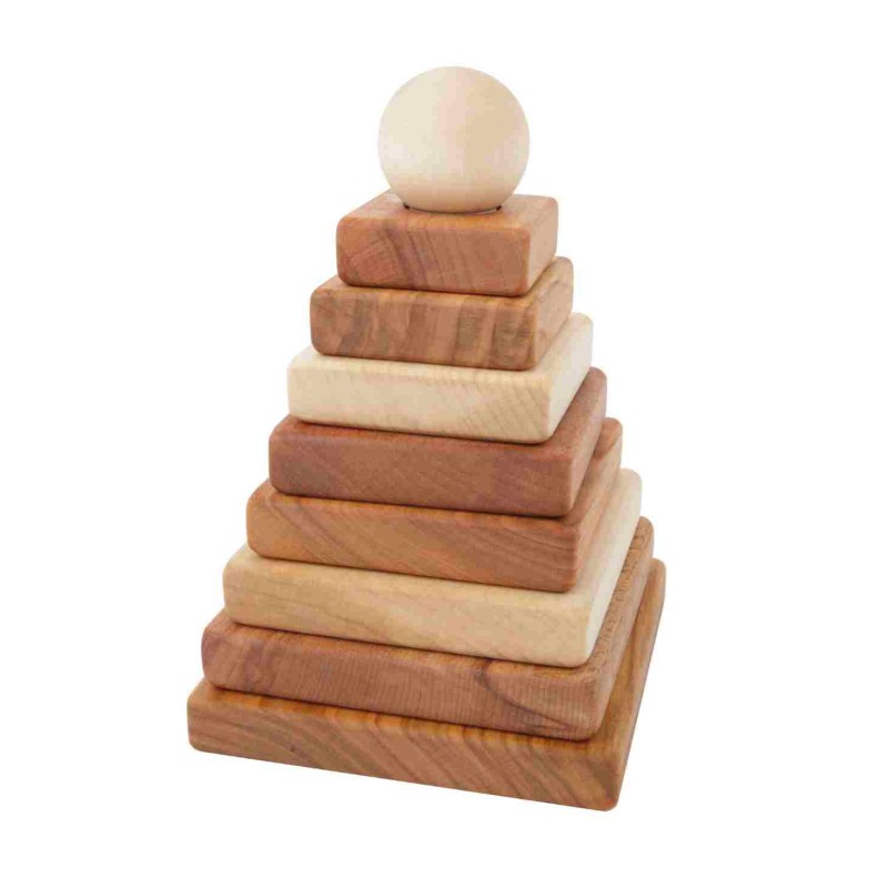 Wooden Square Pyramid - Natural | Hertwill
