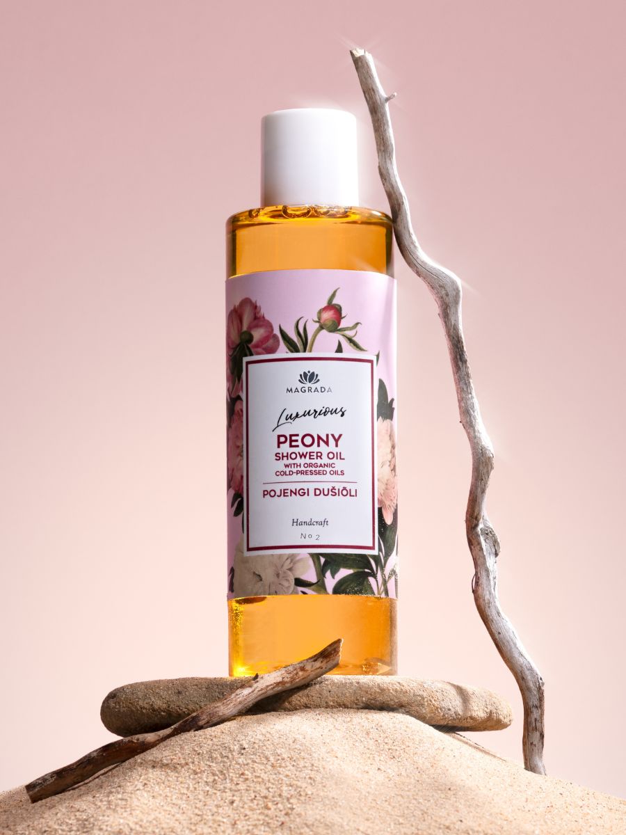 Peony Shower Oil With Organic Fruit Oils - 200 ml | Hertwill