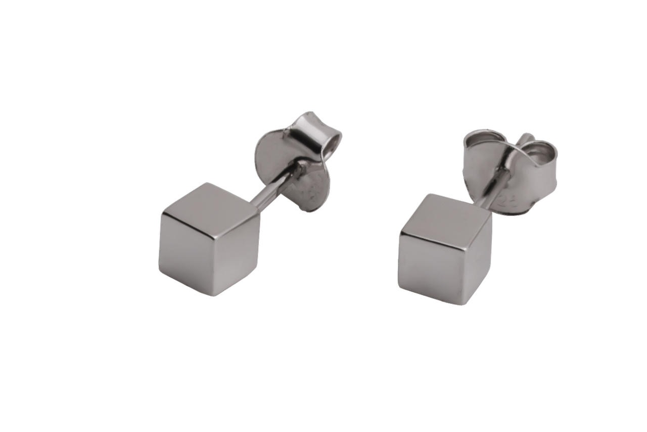 Cube Earrings - Rose Gold and Silver | Hertwill