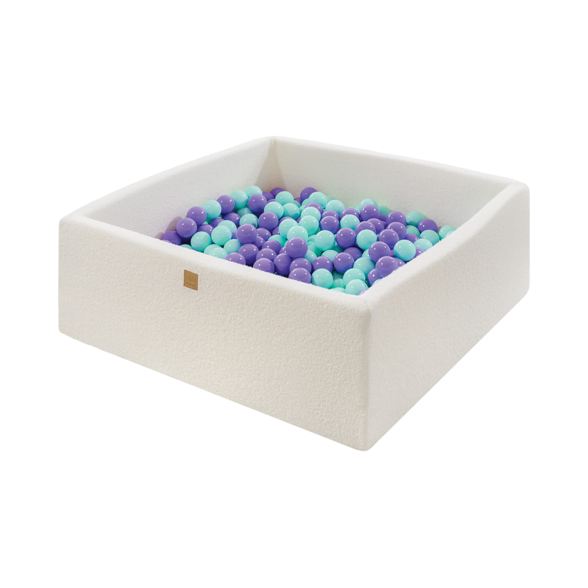 MeowBaby® Boucle White Square Balls Pit 110x110x40cm - 400 Heather Mint ...