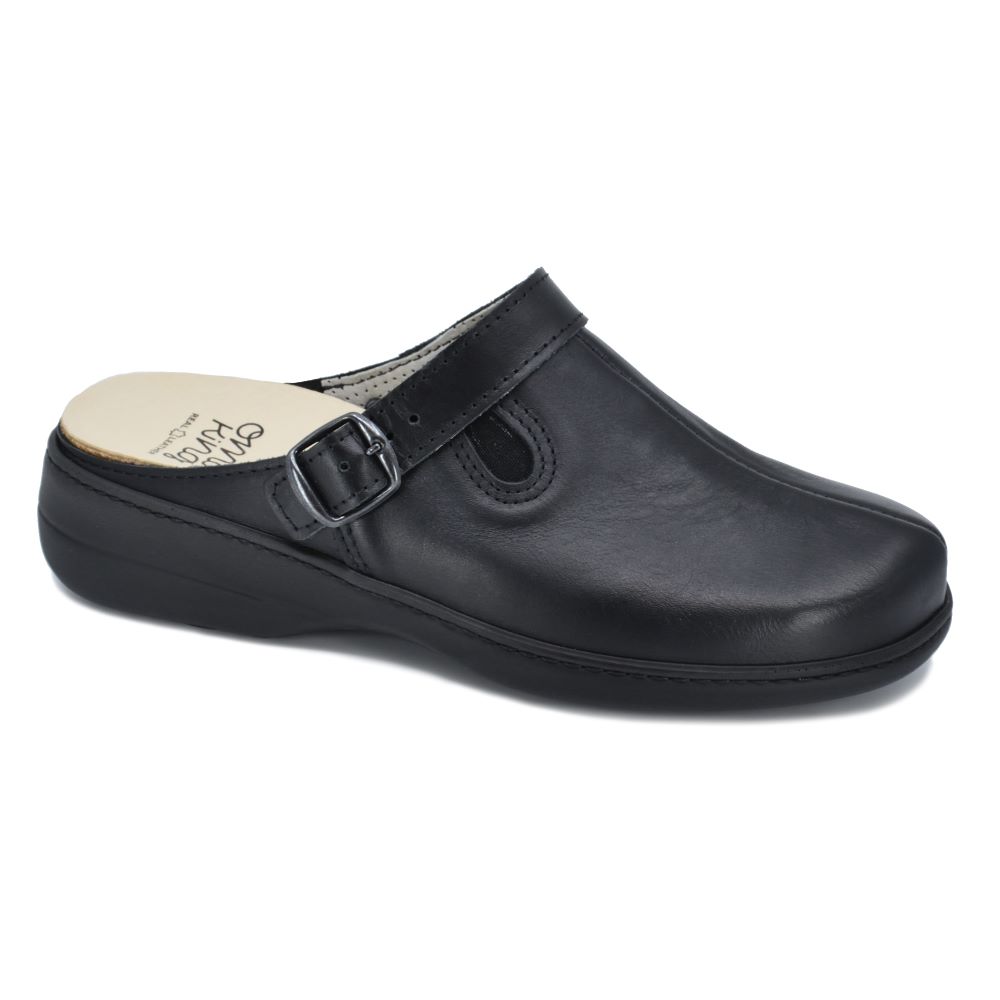 Loosu Closed Toe Leather Sandals - Black | Hertwill