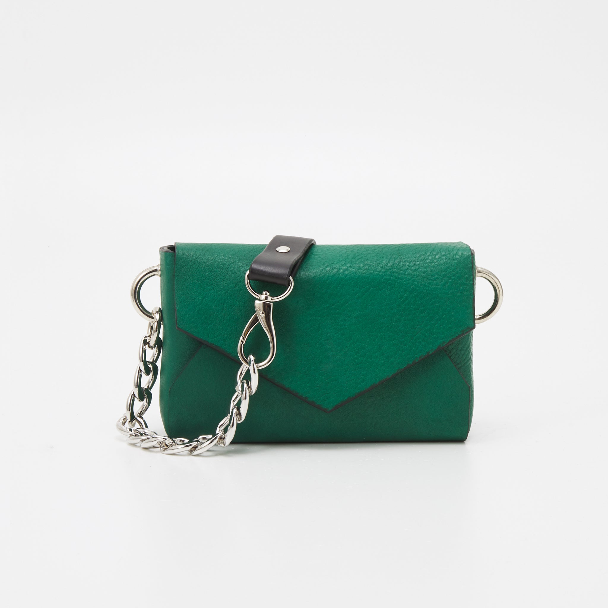 Handmade Leather Envelope Bag - Green | Hertwill
