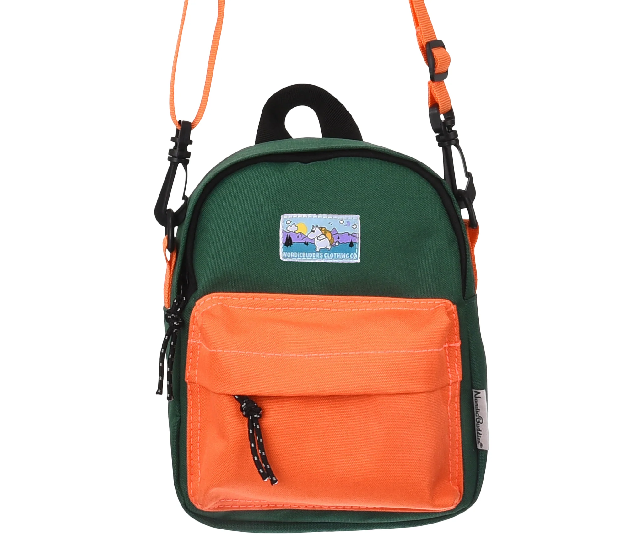 Moomintroll Adventure Cross Body Bag - Dark Green and Orange | Hertwill