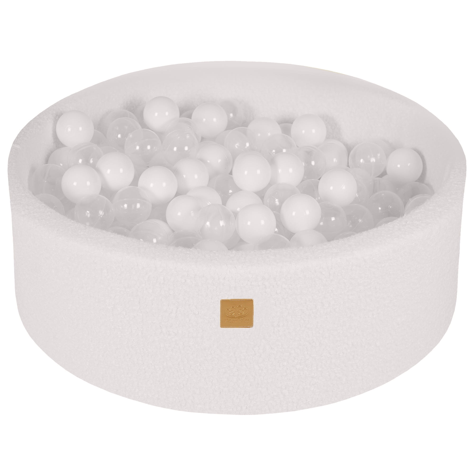 Round Ball Pit with 200 White and Transparent balls, 90x30cm - White ...