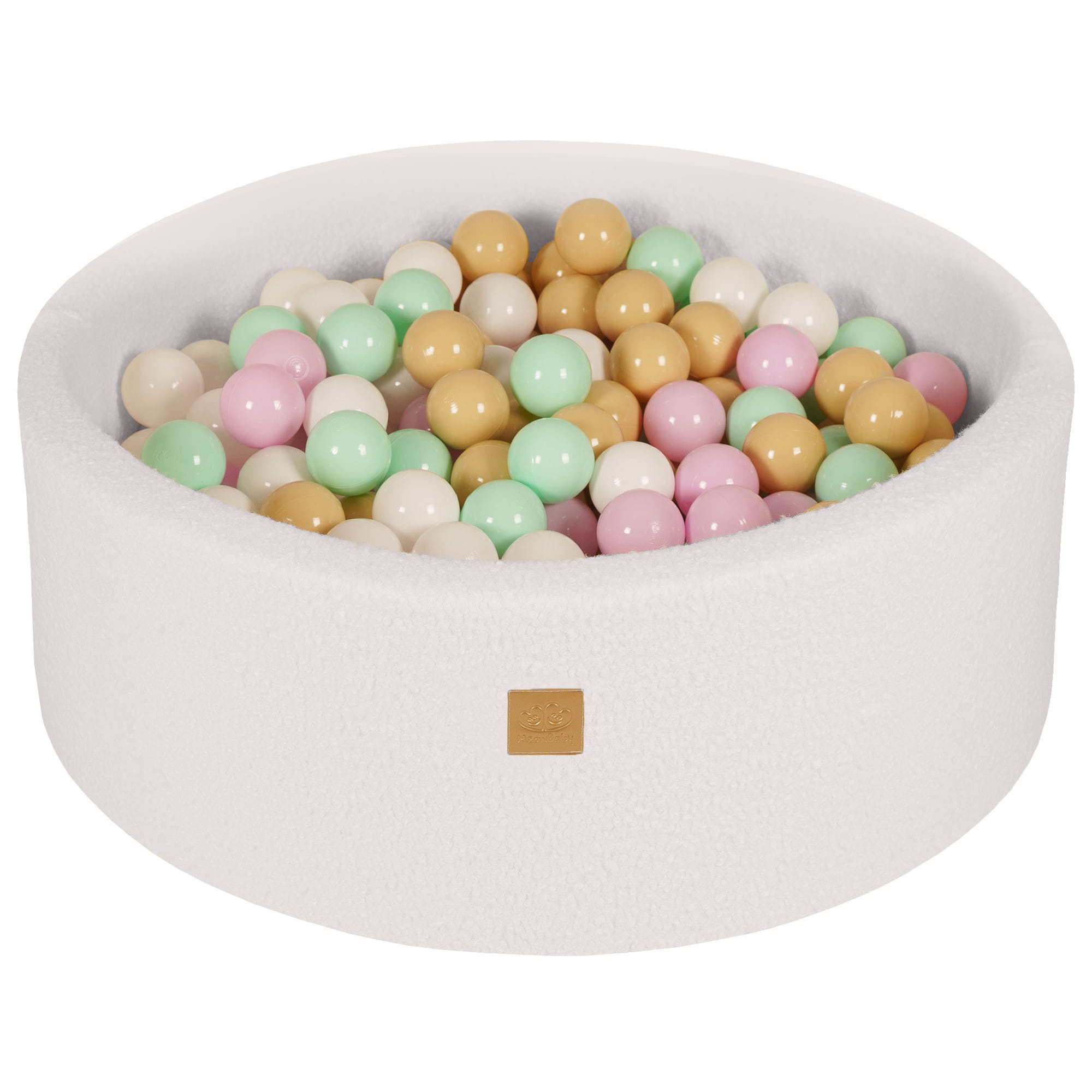 Round Ball Pit with 200 Pastel pink/Mint/White/Beige balls, 90x30cm ...