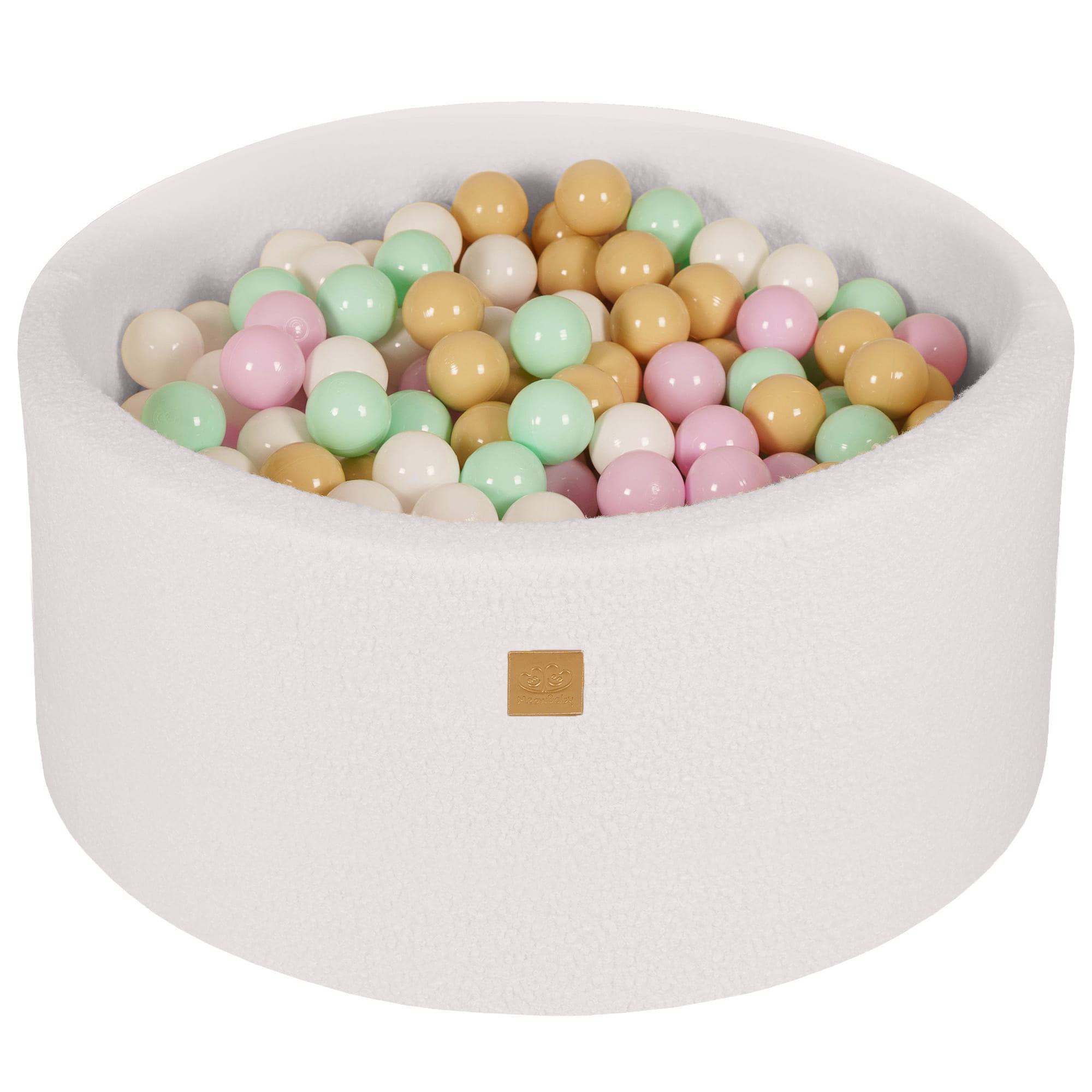 Round Ball Pit with 300 Pastel pink/Mint/White/Beige balls, 90x40cm ...