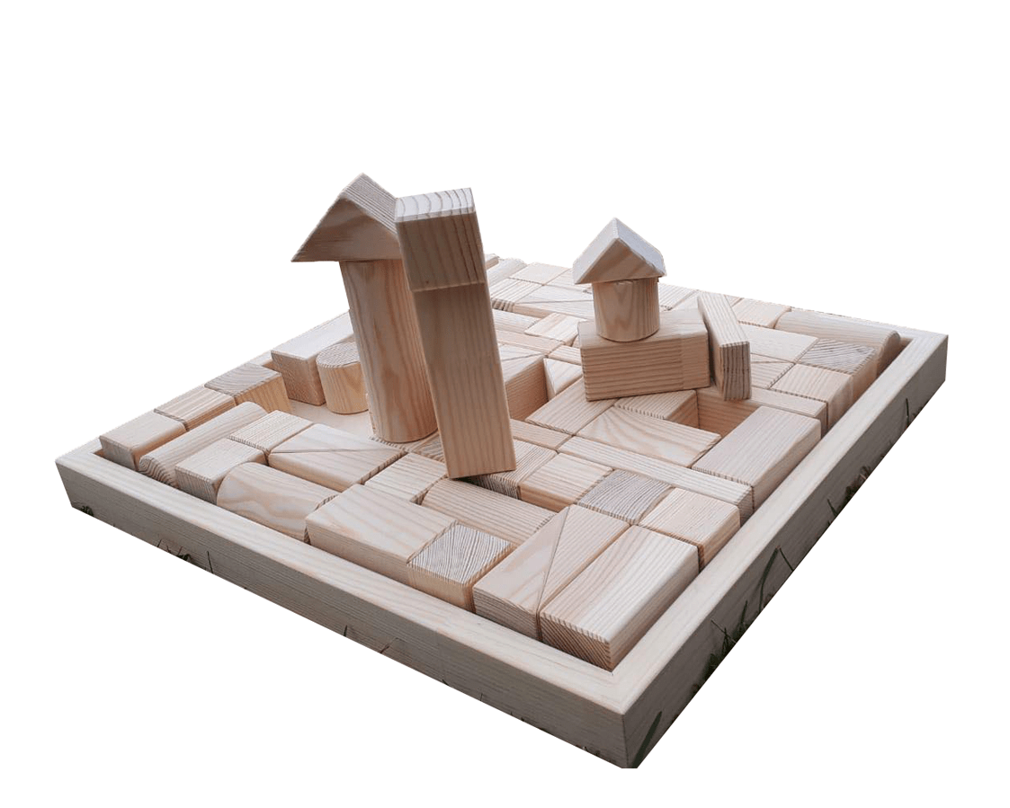 Hand-made Wooden Blocks for Kids – 70 pieces | Hertwill
