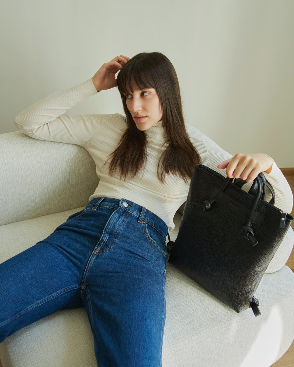 Minimal Leather Backpack ALICE ARM | Hertwill