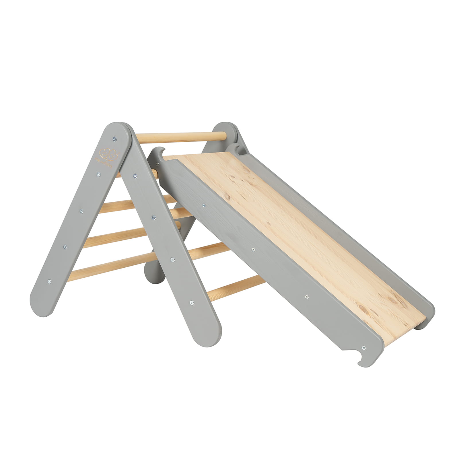 Ladder with a Slide-Climbing Wall - Grey | Hertwill