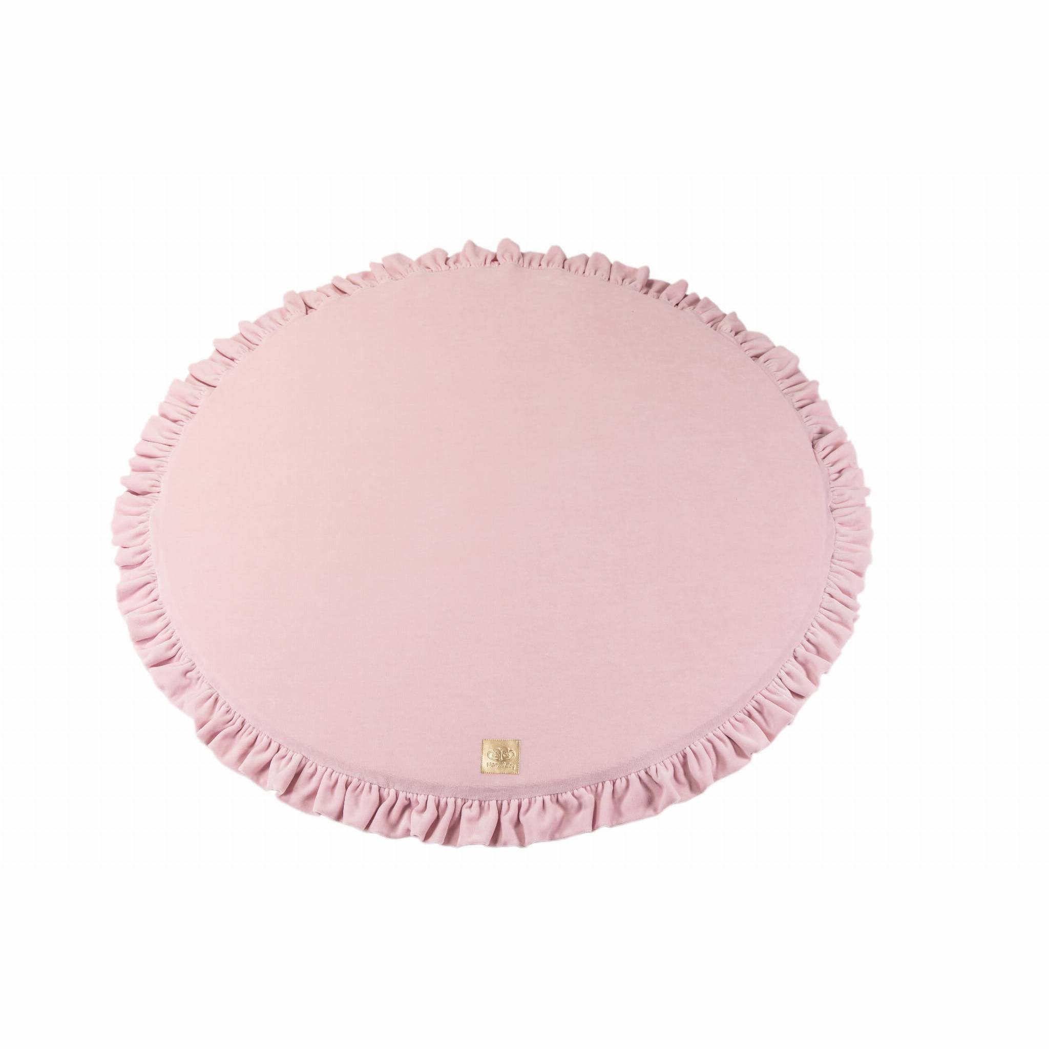 Round Play Mat With a Frill - Pink Velvet | Hertwill