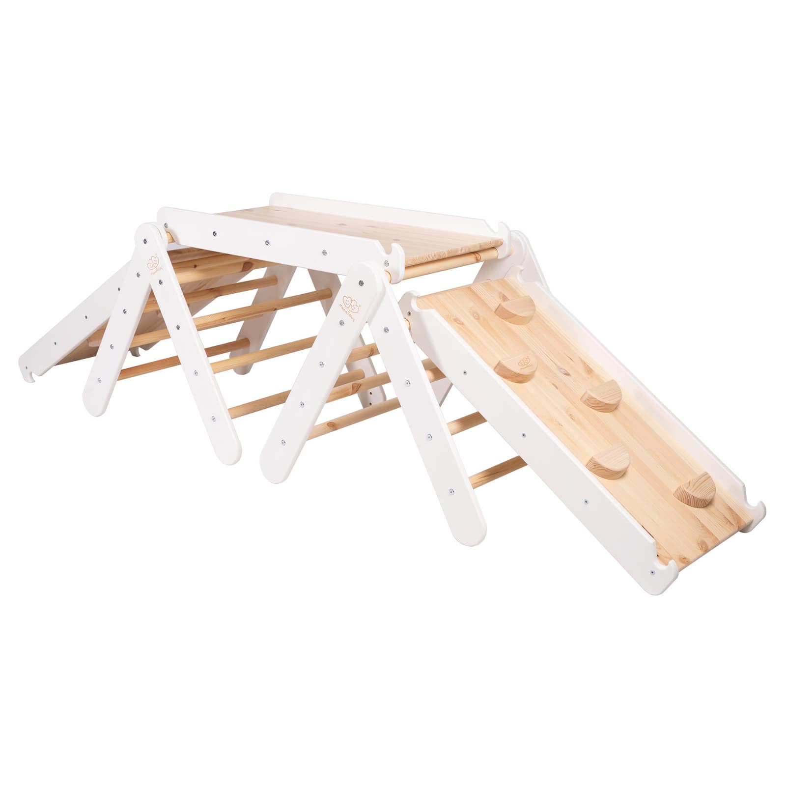 Climbing Triangle With Slide and Climbing Frame - White | Hertwill