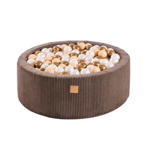 Round Ball Pit With 200 White/Copper Balls, 90x30cm - Aesthetic Brown ...